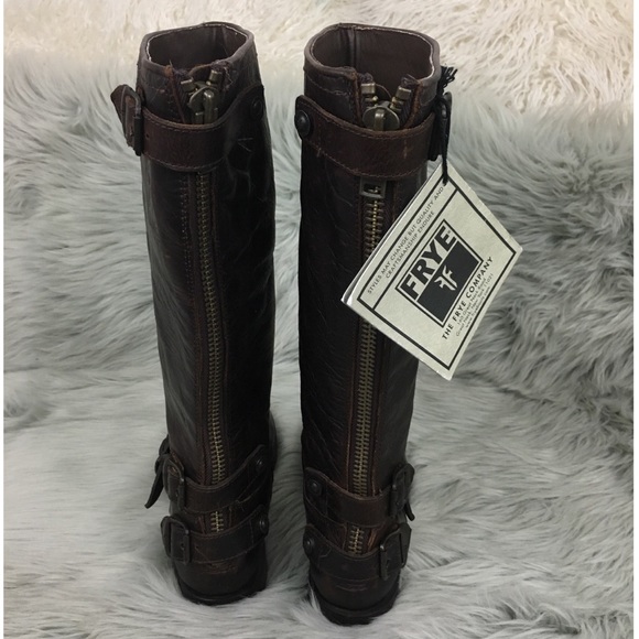Frye | Shoes | New Frye Veronica Back Zip Boot Dark Brown | Poshmark